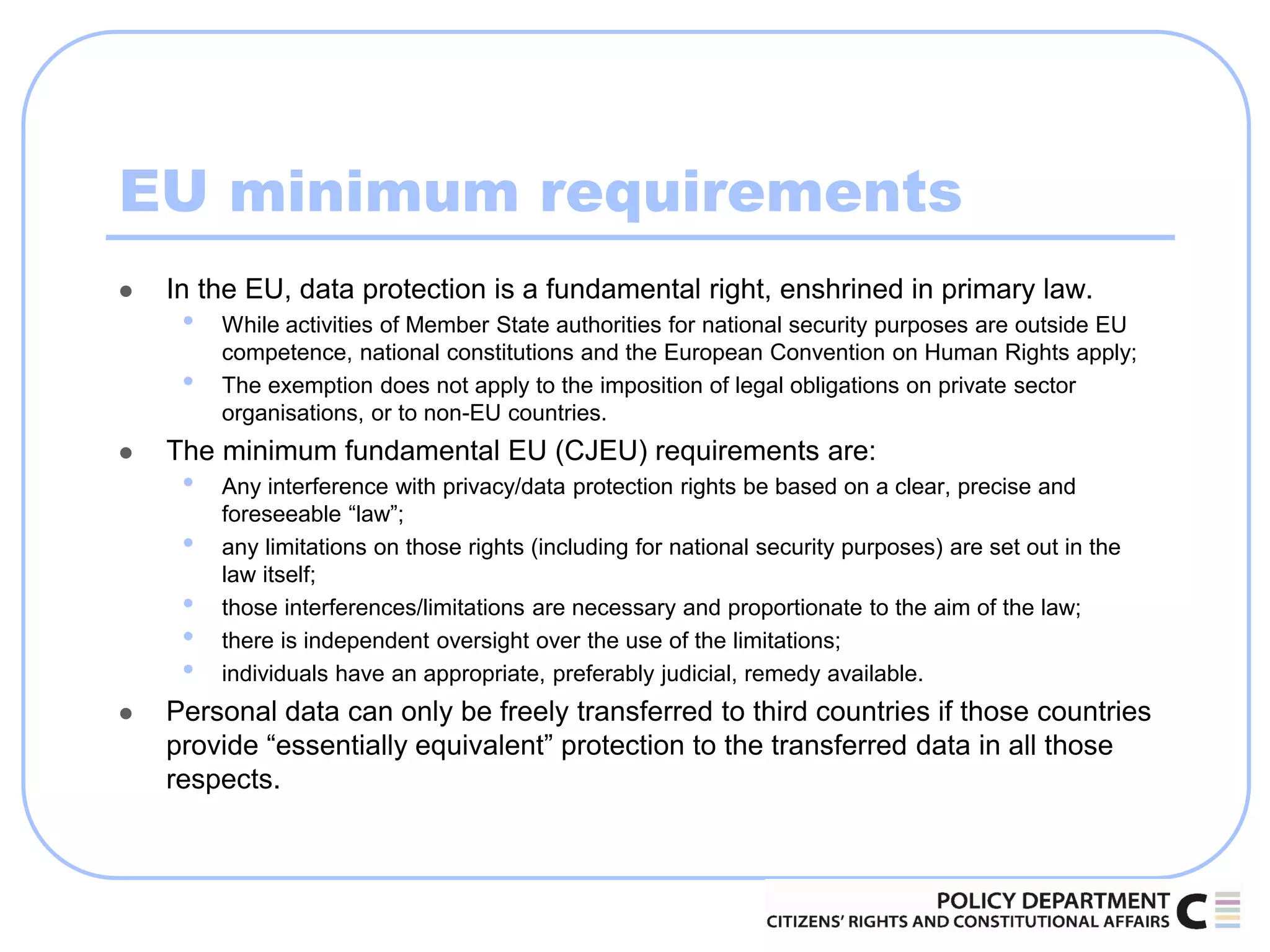 Transatlantic data flows following the Schrems II judgment | PPT