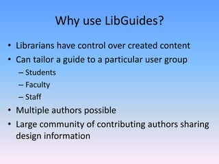 LibGuides - A Collaborative Productivity Tool | PDF