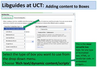 Libguides 2012 boxes | PPTX