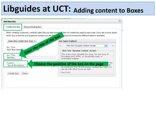 Libguides 2012 boxes | PPTX