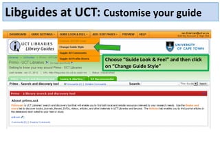 Libguides 2012 customise | PPTX