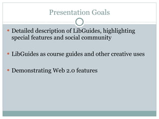 LibGuides OPAL 2009 | PPT