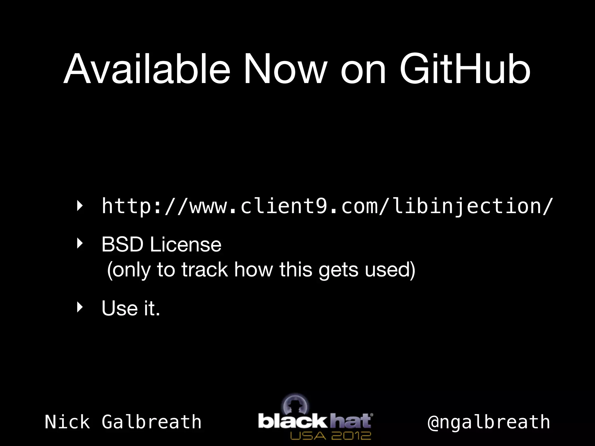 libinjection: a C library for SQLi detection, from Black Hat USA 2012 | PPT