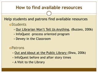 Library Instruction Overview | PPTX