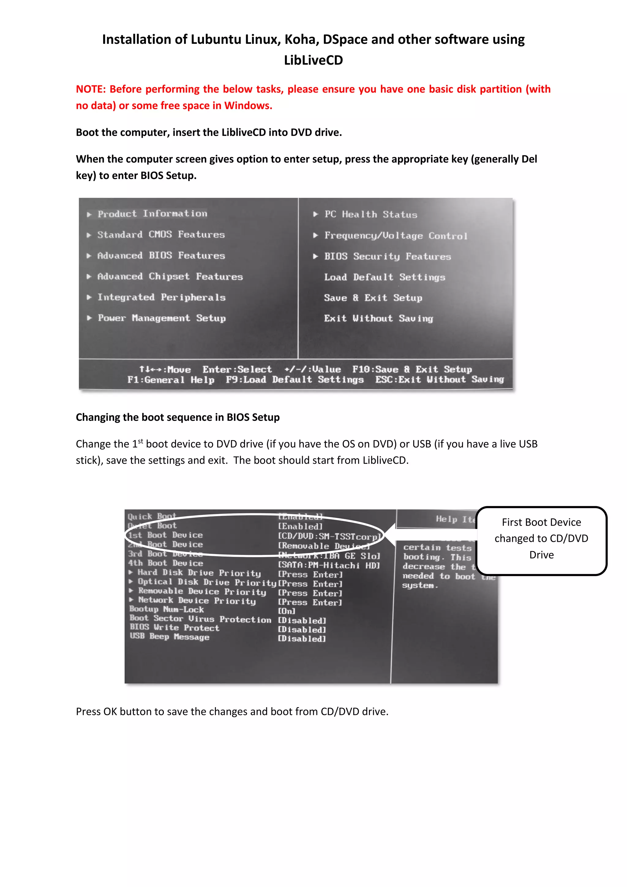 Installation of DSpace, Koha and other software using Liblivecd | PDF