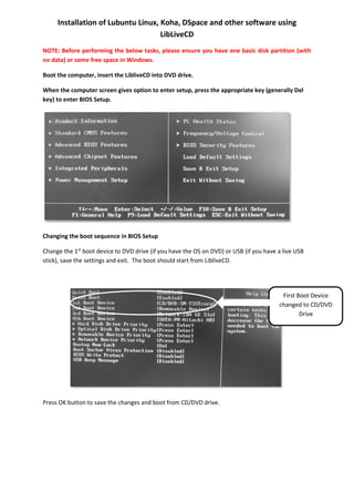 Installation of DSpace, Koha and other software using Liblivecd | PDF