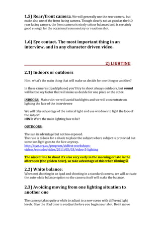 Libmark filming notes | PDF