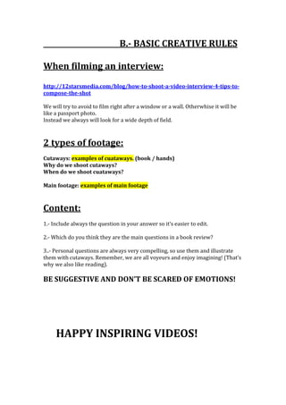 Libmark filming notes | PDF