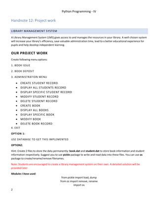Library Management Project Description | PDF