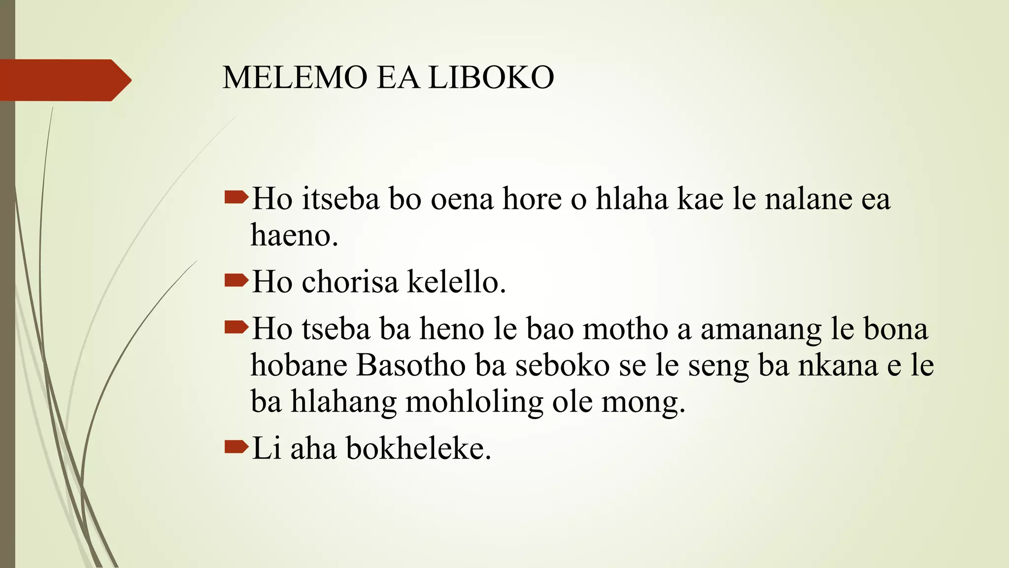 Liboko tsa Basotho | PPTX