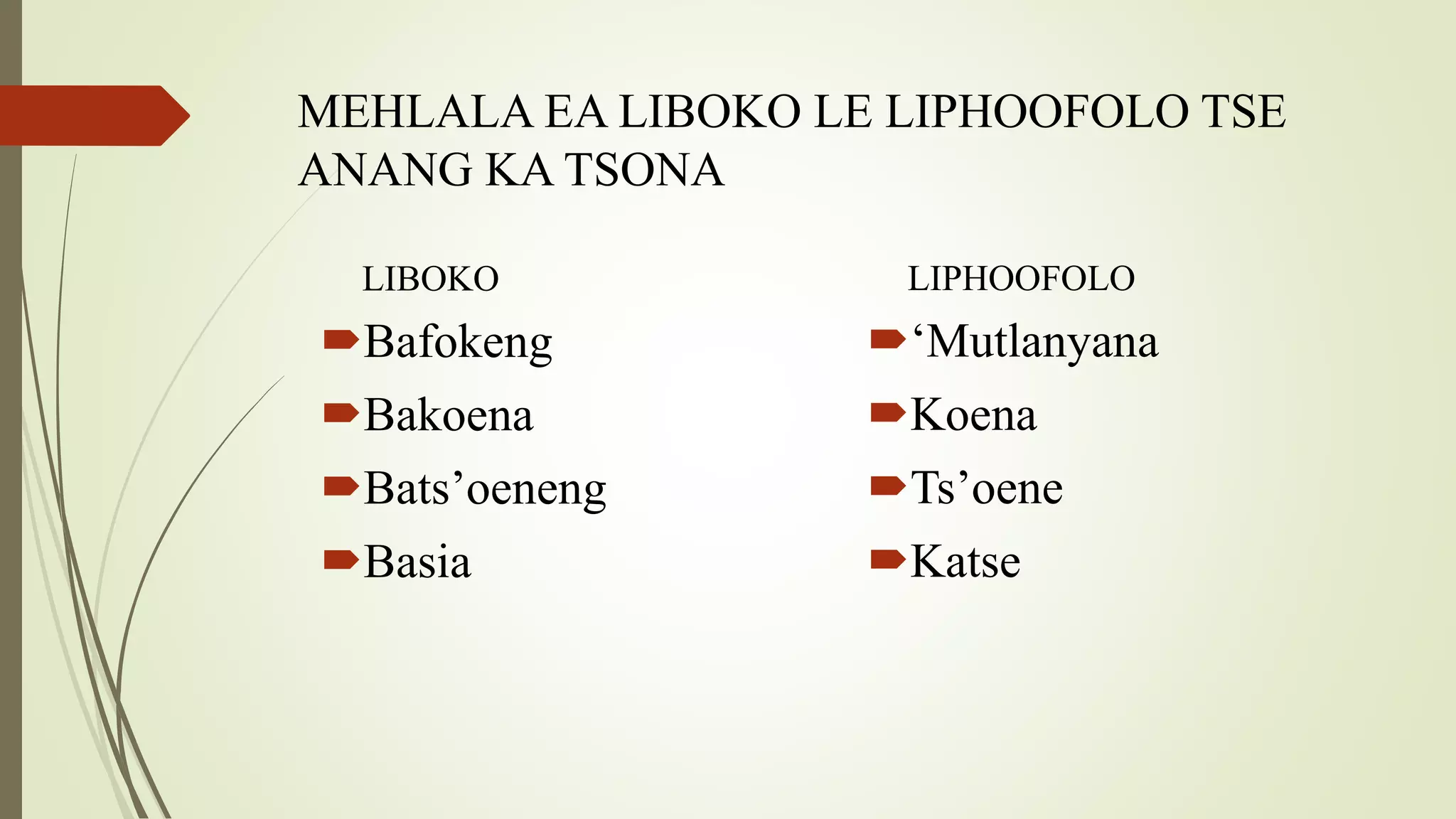 Liboko tsa Basotho | PPTX