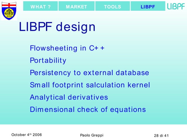LIBPF: A LIBRARY FOR PROCESS FLOWSHEETING IN C++ | PPT