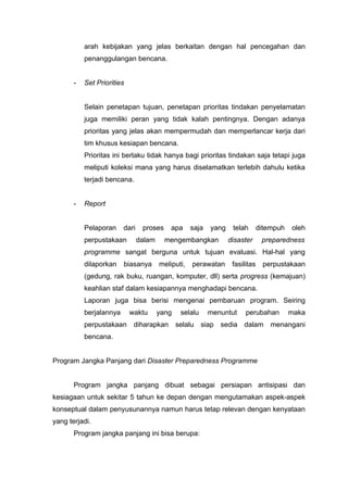 Planning and Programme For Disaster Preparedness | DOC