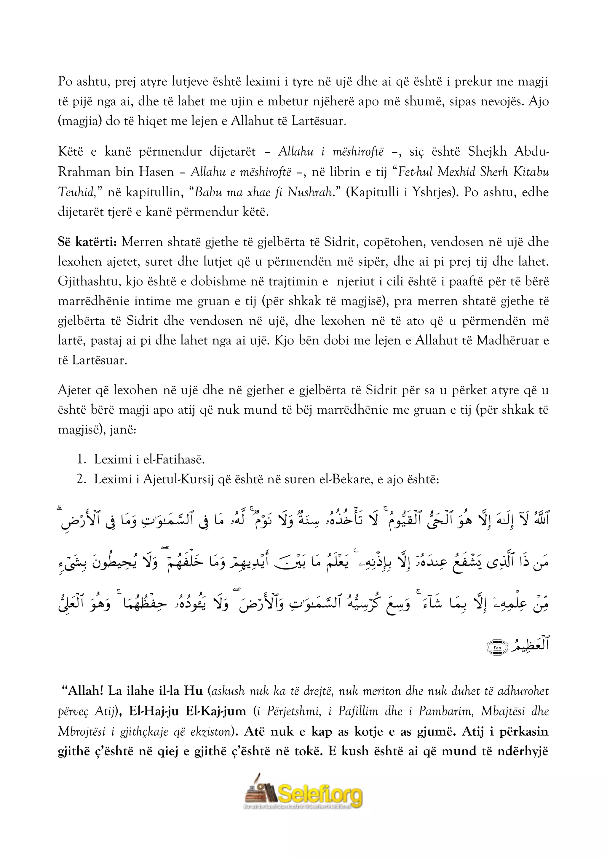 Shërimi i atij që është prekur me magji | PDF