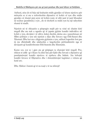 Këshilla të Shkëlqyera për ata që janë Penduar dhe janë Kthyer në Selefizëm | PDF