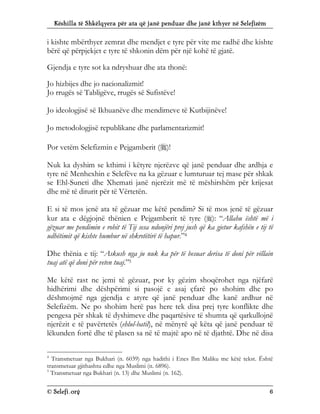 Këshilla të Shkëlqyera për ata që janë Penduar dhe janë Kthyer në Selefizëm | PDF