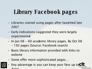 Librarians, Libraries And Facebook | PPT