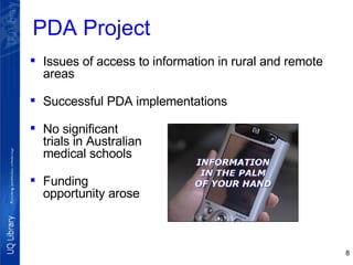 Librarians' story of the PDA Service at the University of Queensland ...