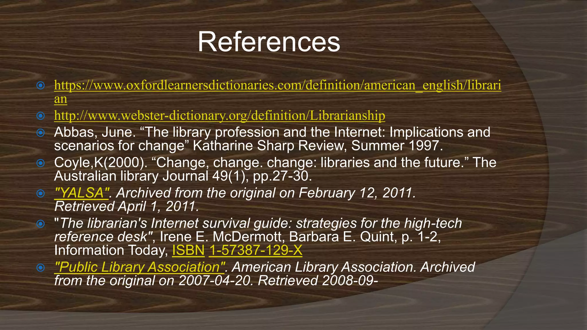 Librarianship as a profession | PPTX