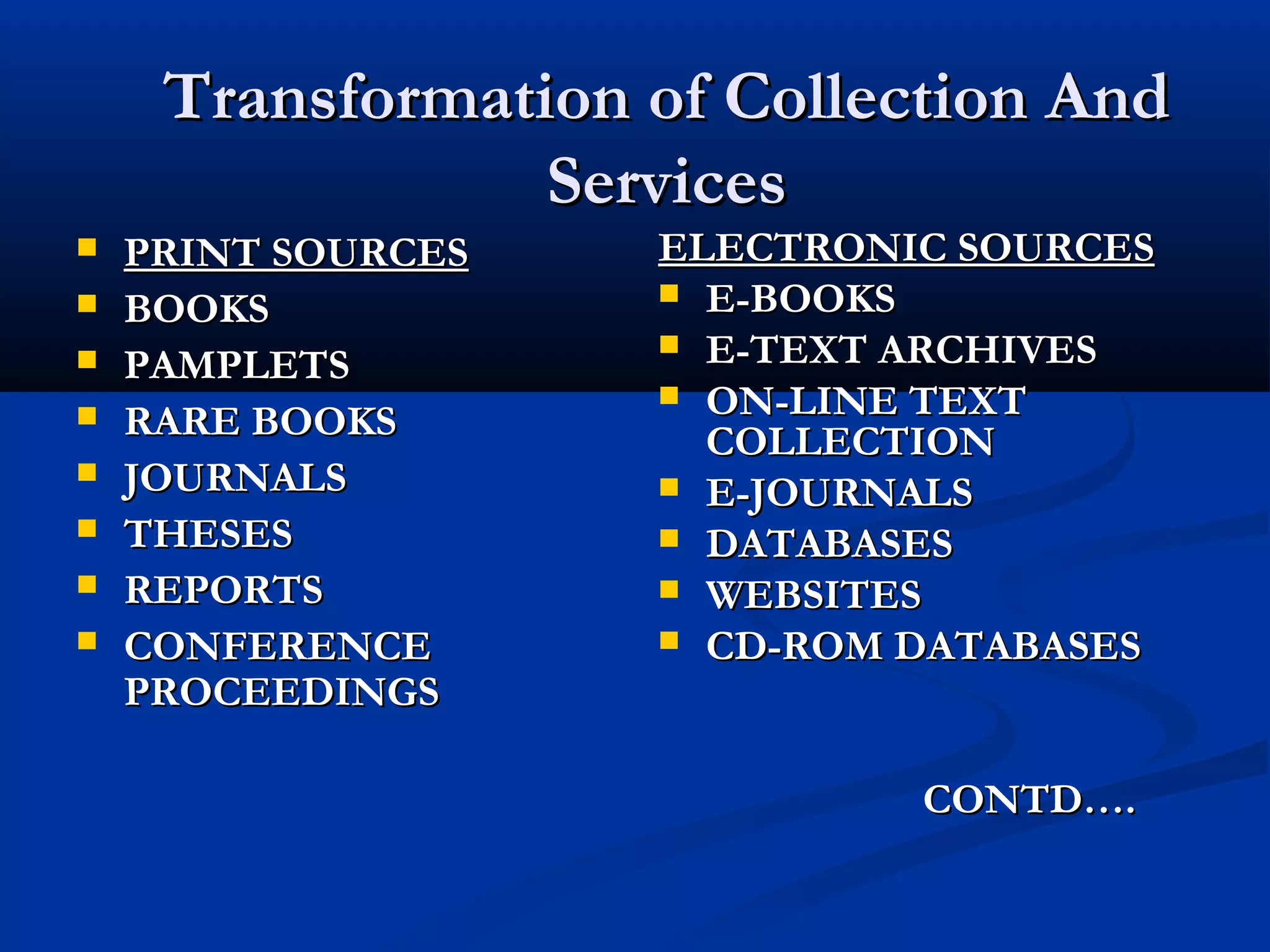 Librarian to cybrarian | PPT