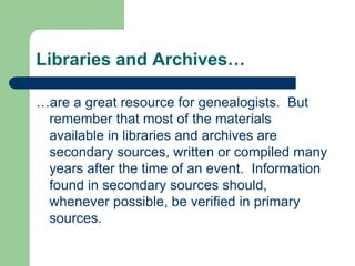 Libraries and archives | PPTX