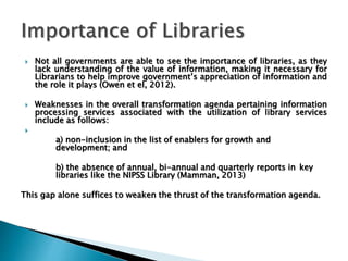 Libraries as tools for policy formulation | PPTX