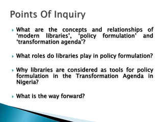 Libraries as tools for policy formulation | PPTX