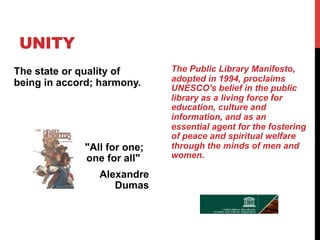 Libraries for development and unity | PPT