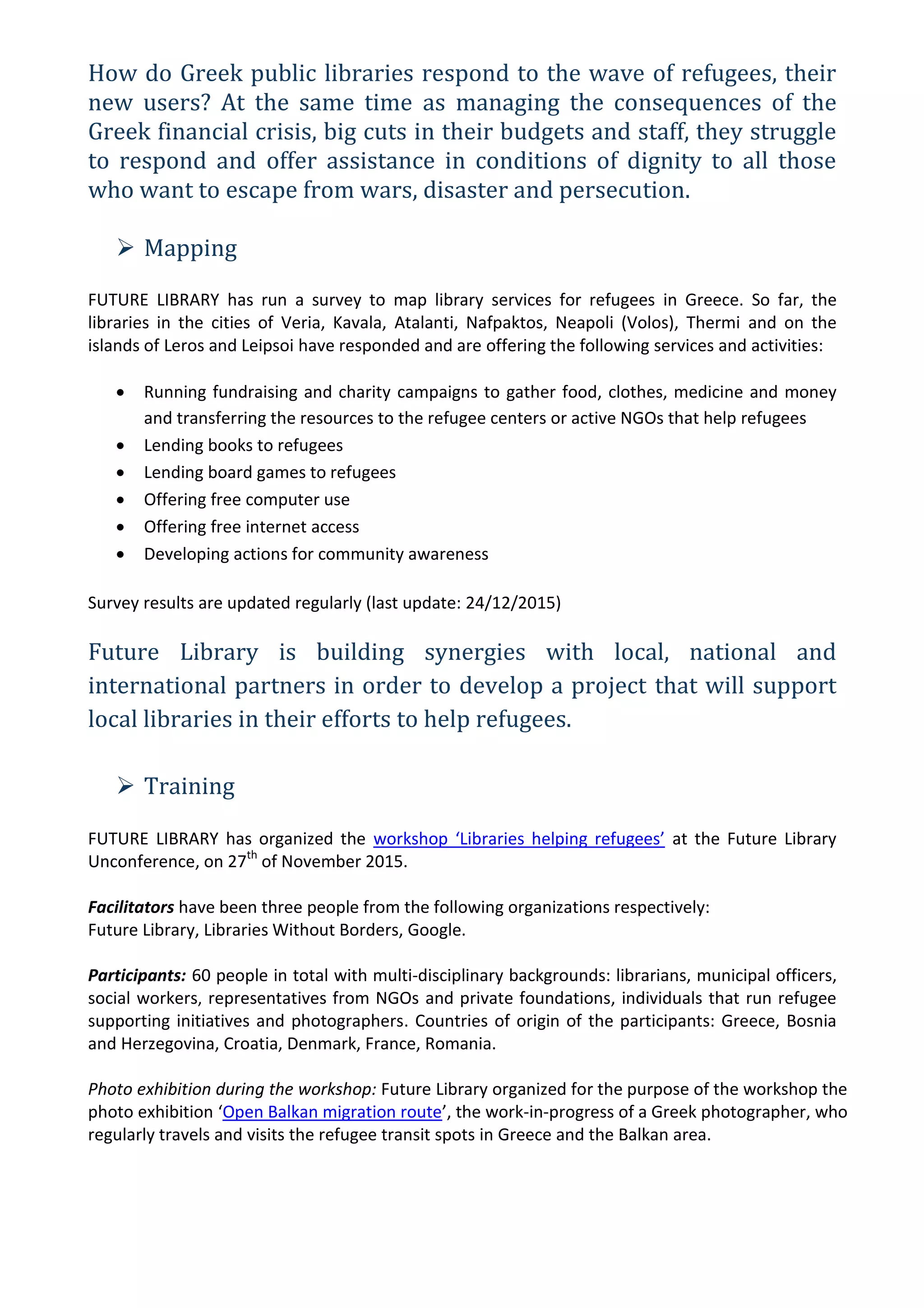 Libraries helping refugees | PDF