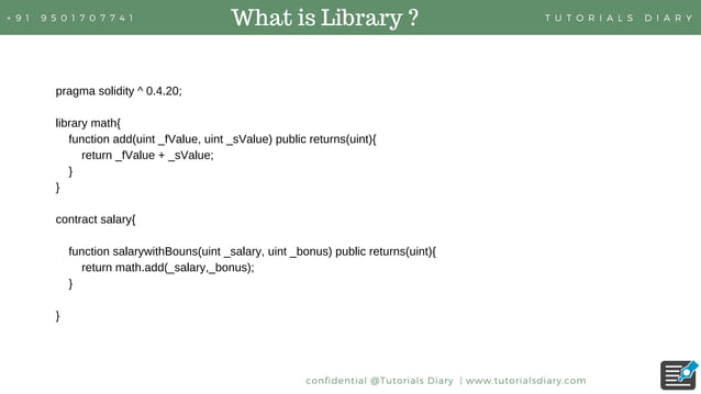 Solidity Tutorials- Libraries in solidity | PPT | Free Download Solidity Tutorials- Libraries in solidity | PPT | Free Download