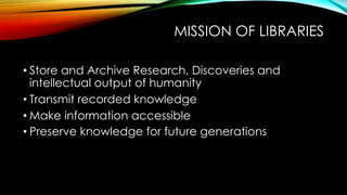 Libraries past present and future | PDF