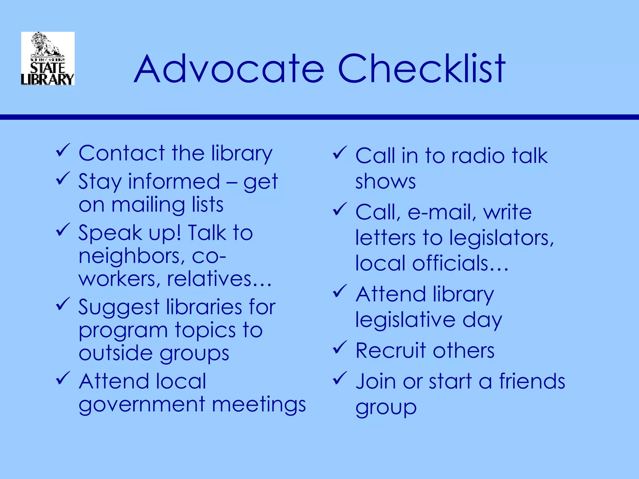 Library Advocacy Resources | PPT