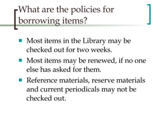 Library FAQs | PPT