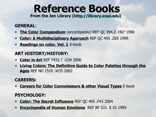 Library Instruction for Color Theory (Extended) | PPT