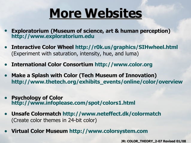 Library Instruction for Color Theory (Extended) | PPT