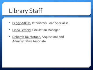 Library intro-fac-staff | PPT