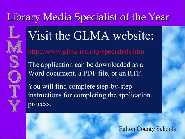 Library Media Specialist Of The Year | PPT