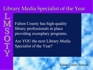 Library Media Specialist Of The Year | PPT