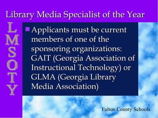 Library Media Specialist Of The Year | PPT