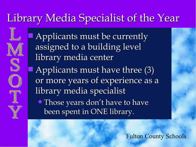Library Media Specialist Of The Year | PPT
