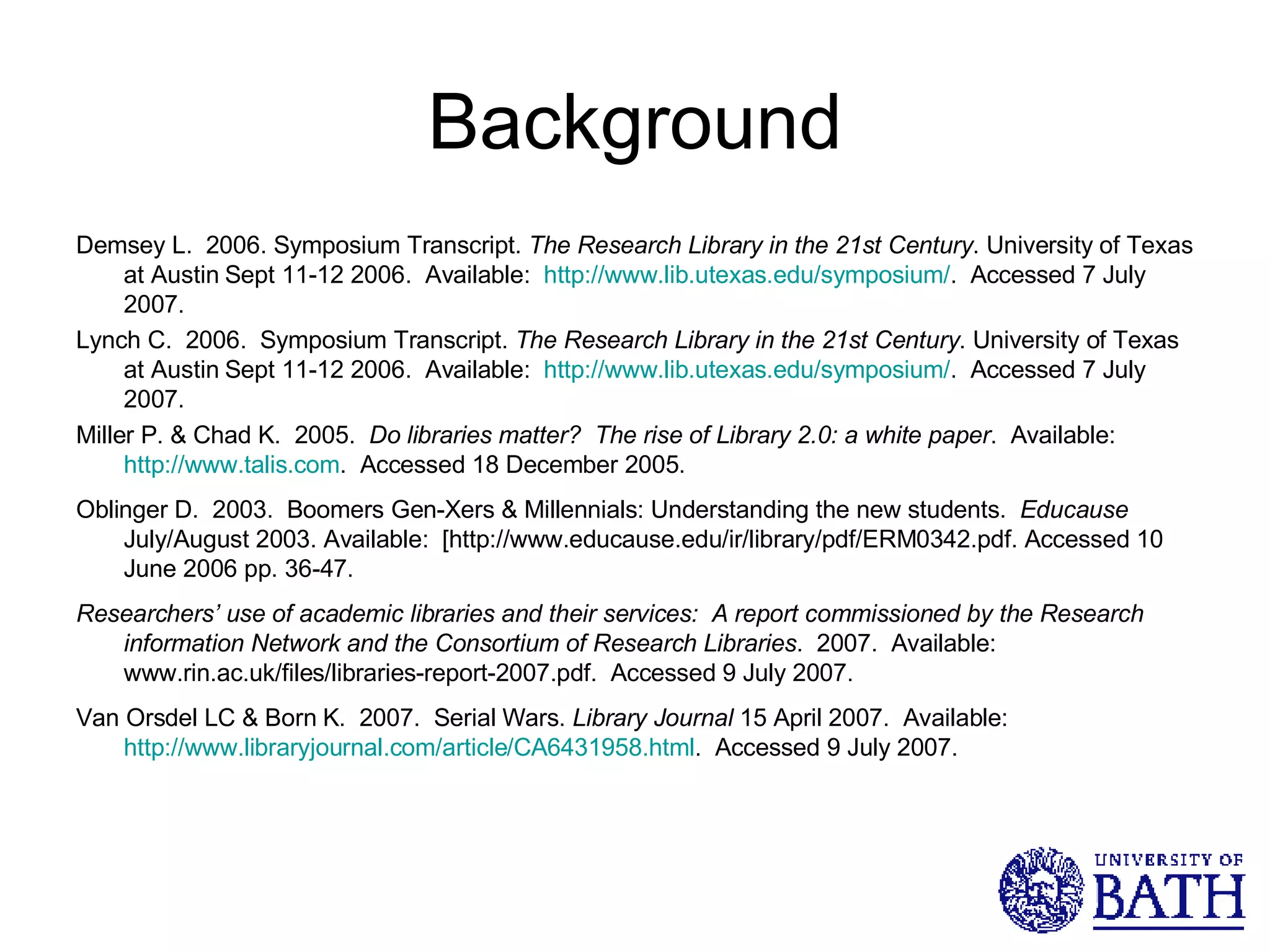 Library Of The Future – An Academic Librarian | PPT