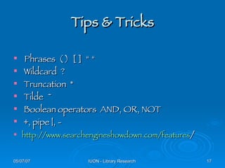 Library Research 101 | PPT