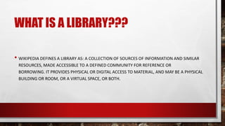 Library sociology and architecture | PPT