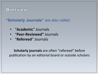 Scholarly Articles | PPTX