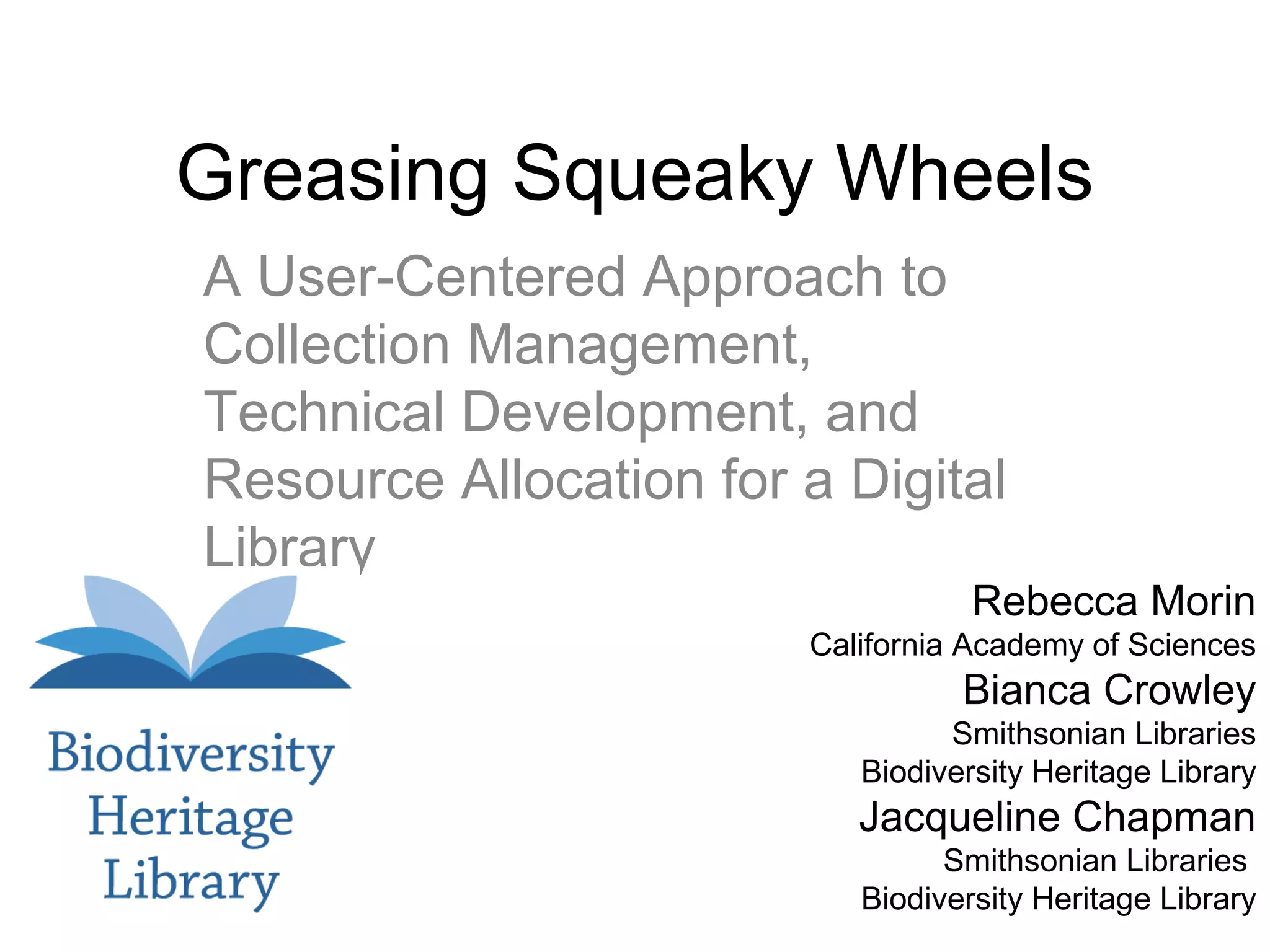Library 2.013: Greasing Squeaky Wheels: A User-Centered Approach to ...