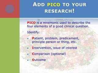 NFS 4601 Library Workshop | PPTX