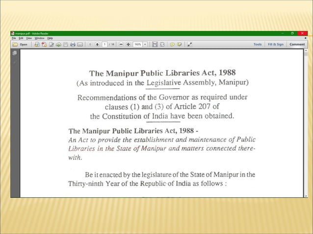 Public Library act in India | PPT