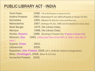 Public Library act in India | PPT