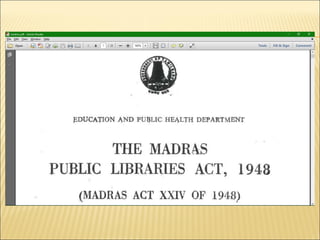 Public Library act in India | PPT