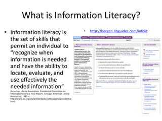 Library and information literacy instruction | PPTX | Education